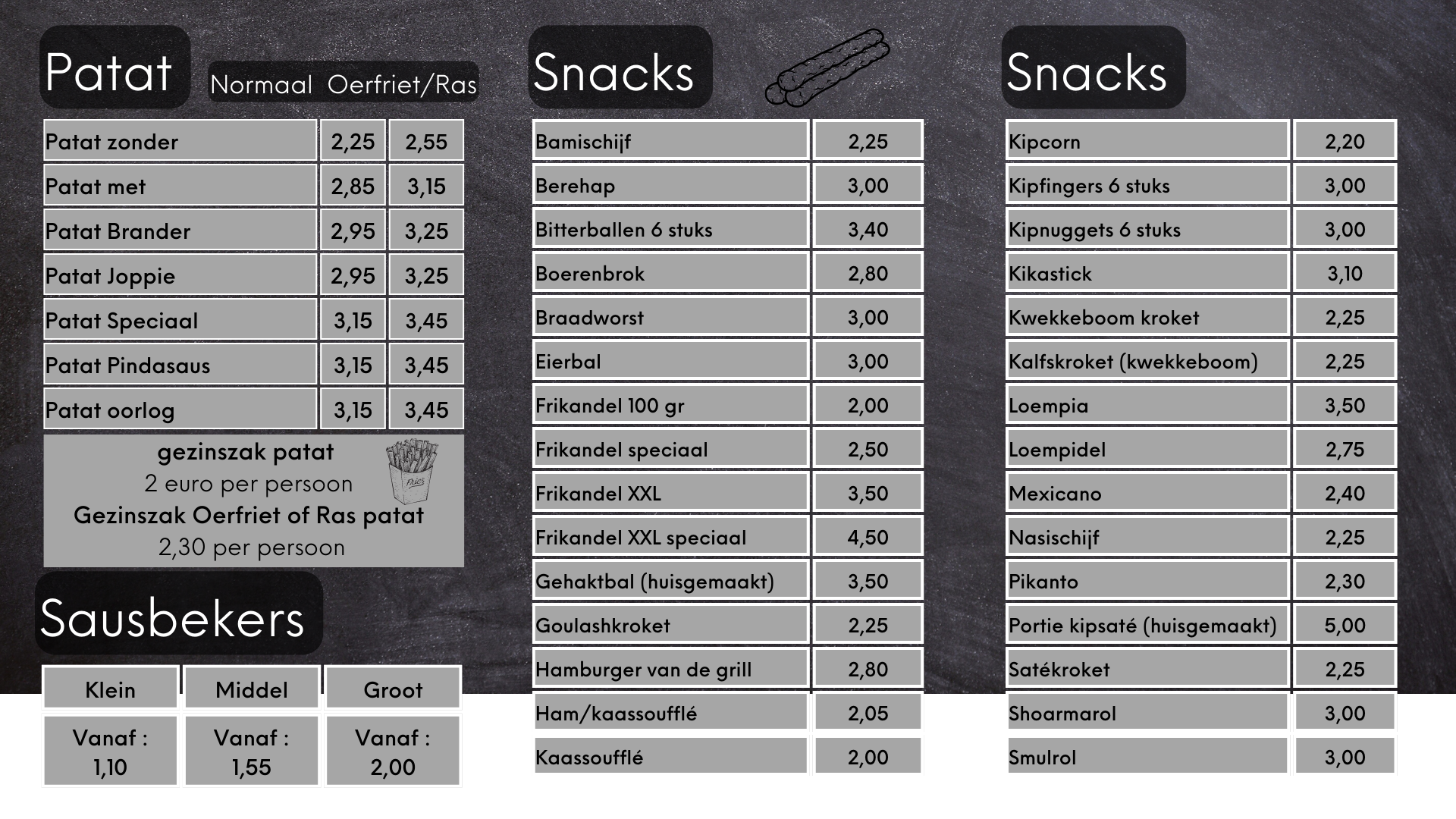 Menu cafetaria | Jor's Molenzicht